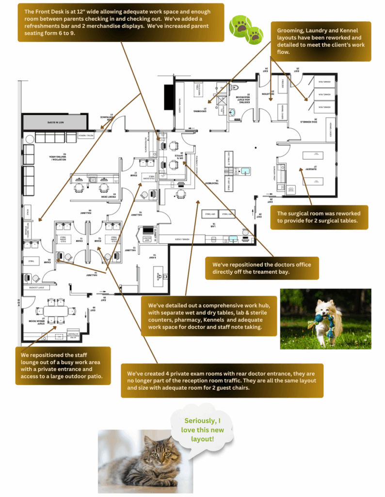 veterinary office interior design: Green Curve Studio Floor Plan Rescue